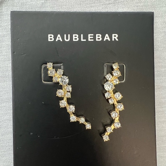 BaubleBar | Jewelry | Baublebar Farah Gold Crystal Ear Crawler Earrings ...